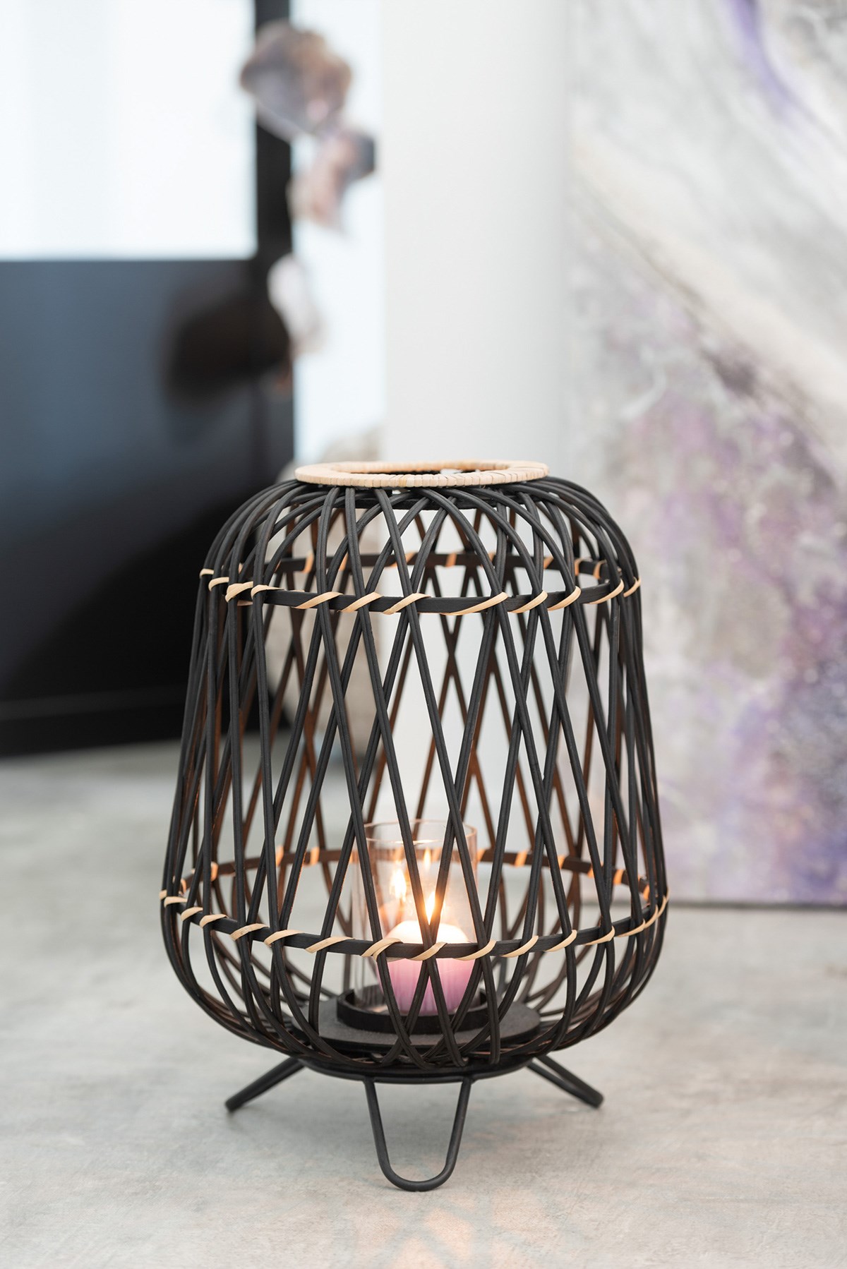 Lanterne Sur Pied 12183 - medium - noir - Meubles Crack