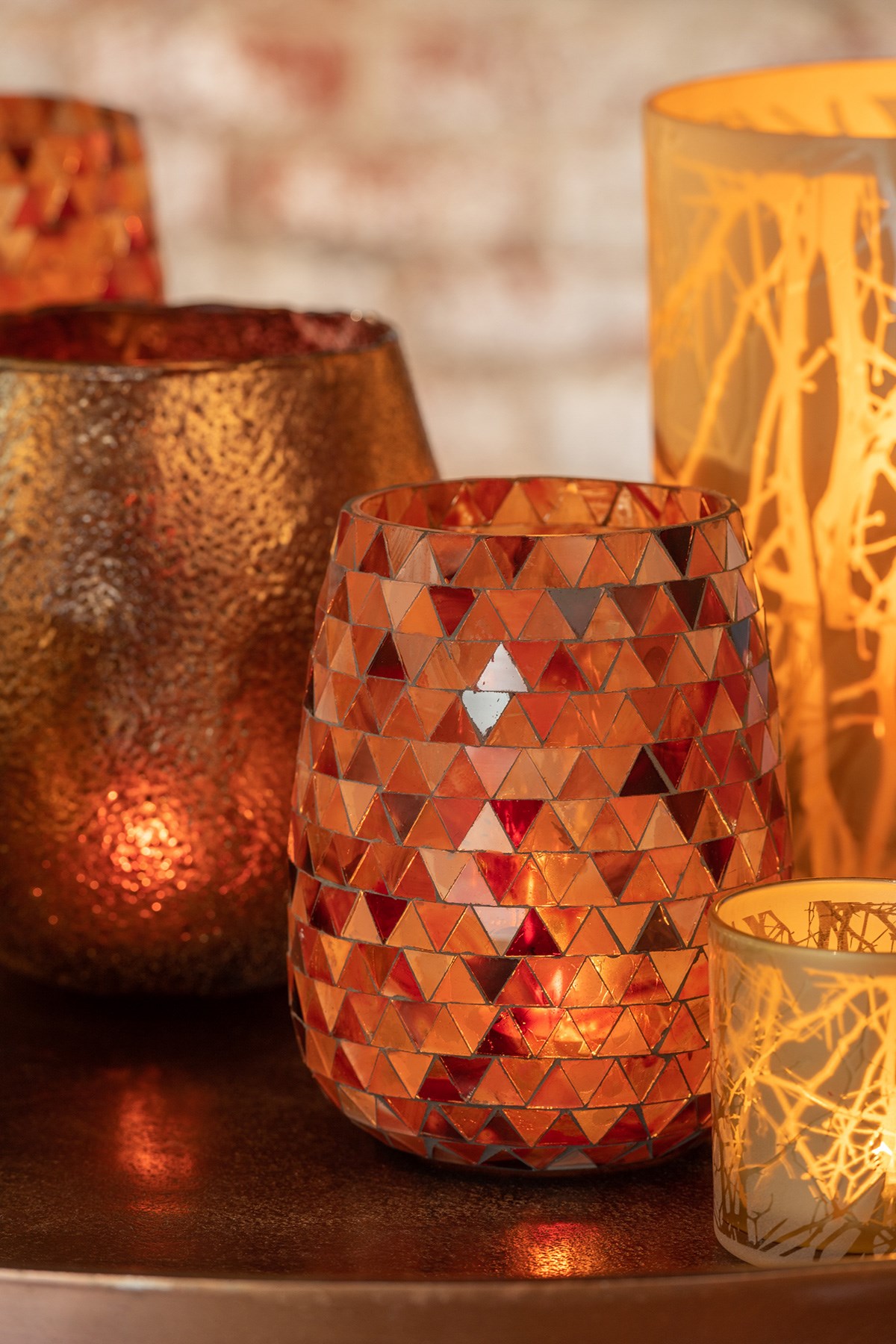 Photophore 16875 - medium - orange - Meubles Crack