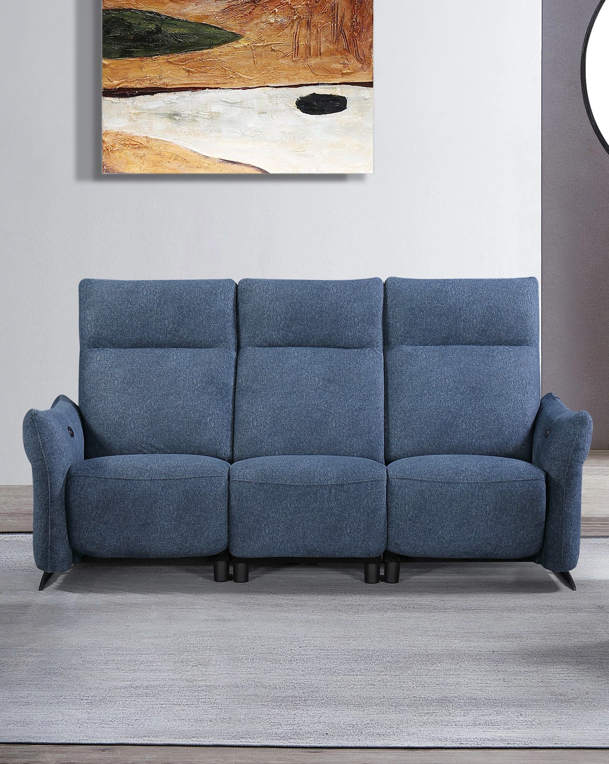 Canapé relax 3 places Jayda - bleu - Meubles Crack