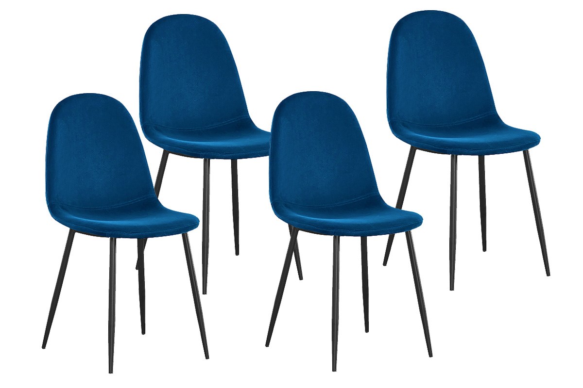 Set de 4 chaises Boy 9090 - bleu foncé - Meubles Crack