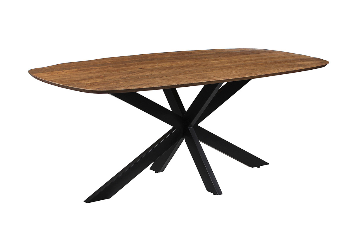 Table Isabella - manguier - pied central X - Meubles Crack